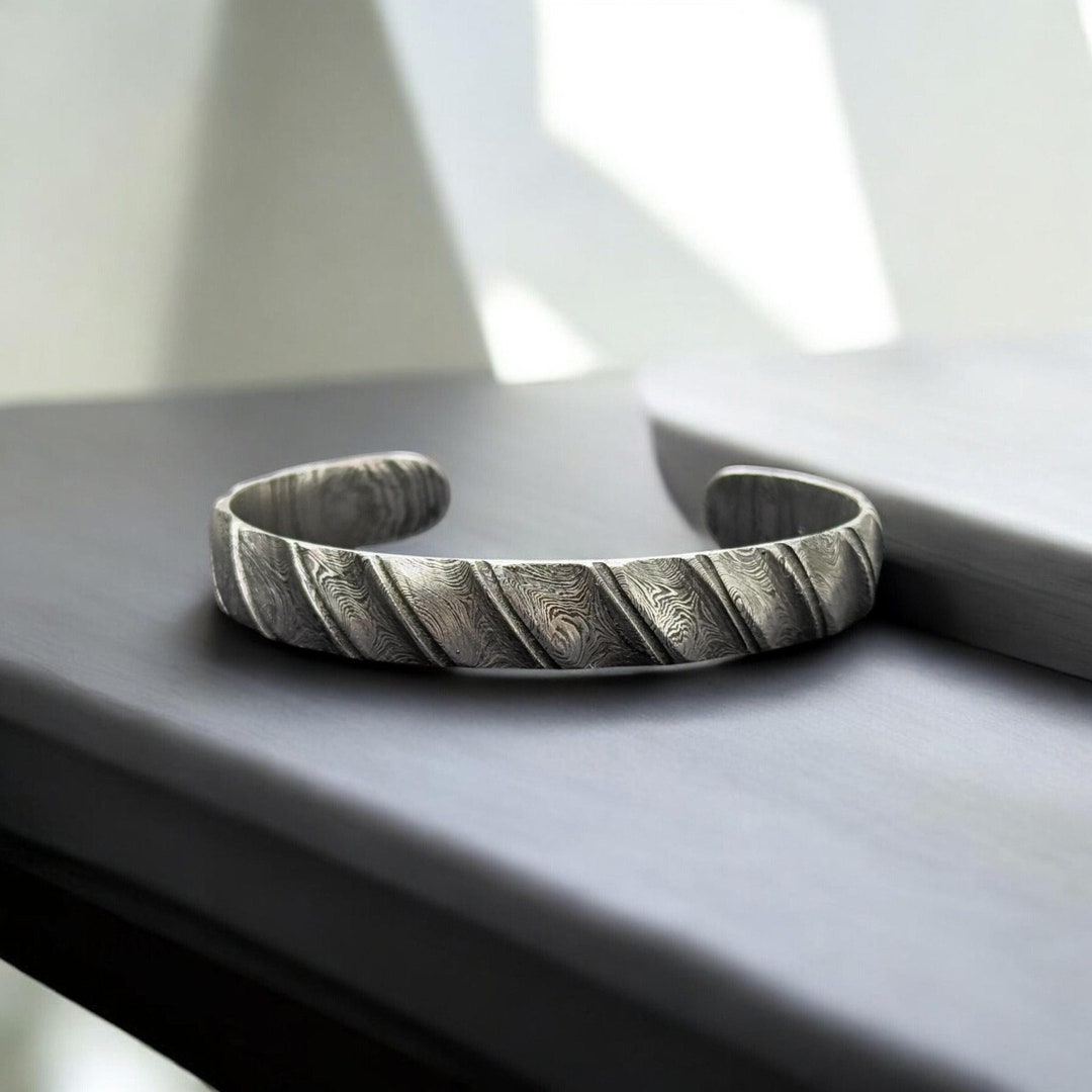 Damascus Viking Modern Jewelry Unique Bracelet for Men Damascus ...