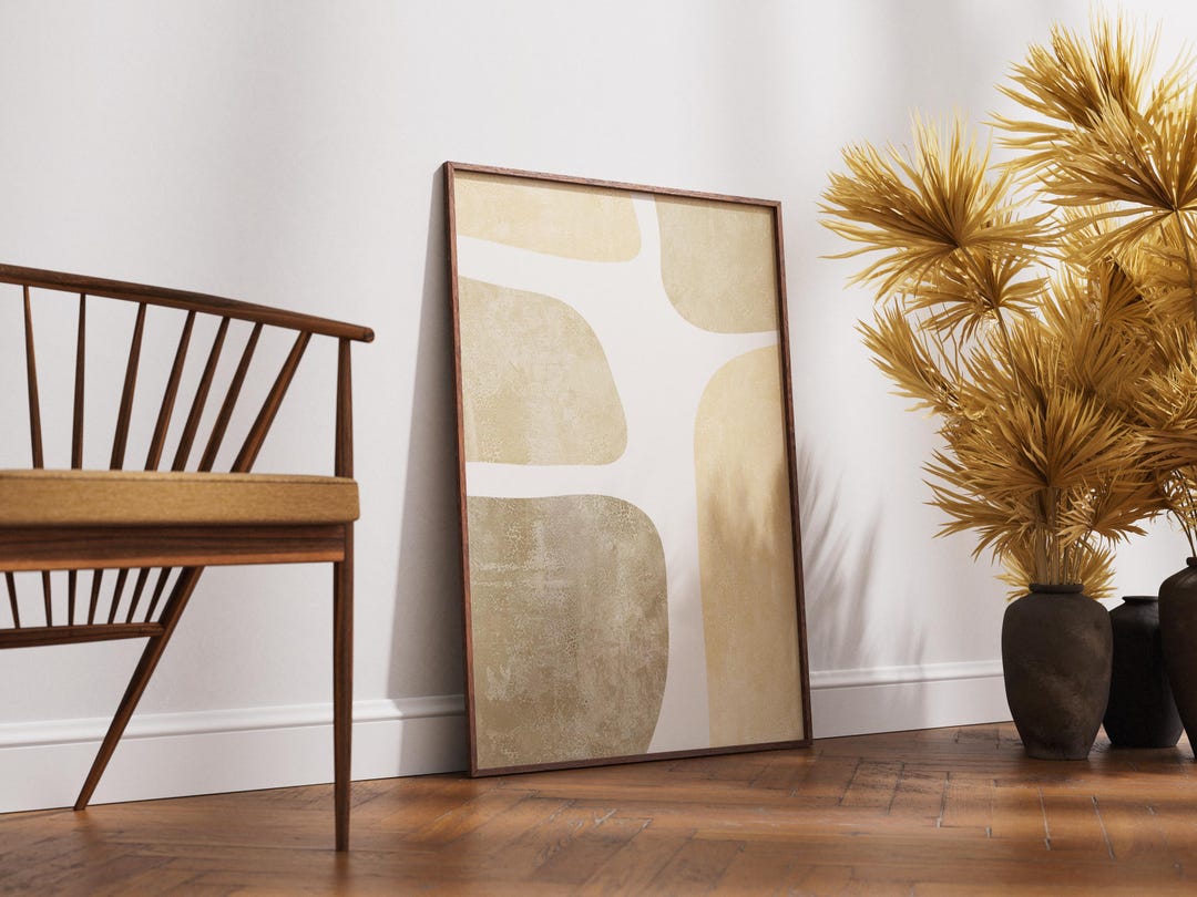 Beige Minimalist Mortex Blob Art - Etsy