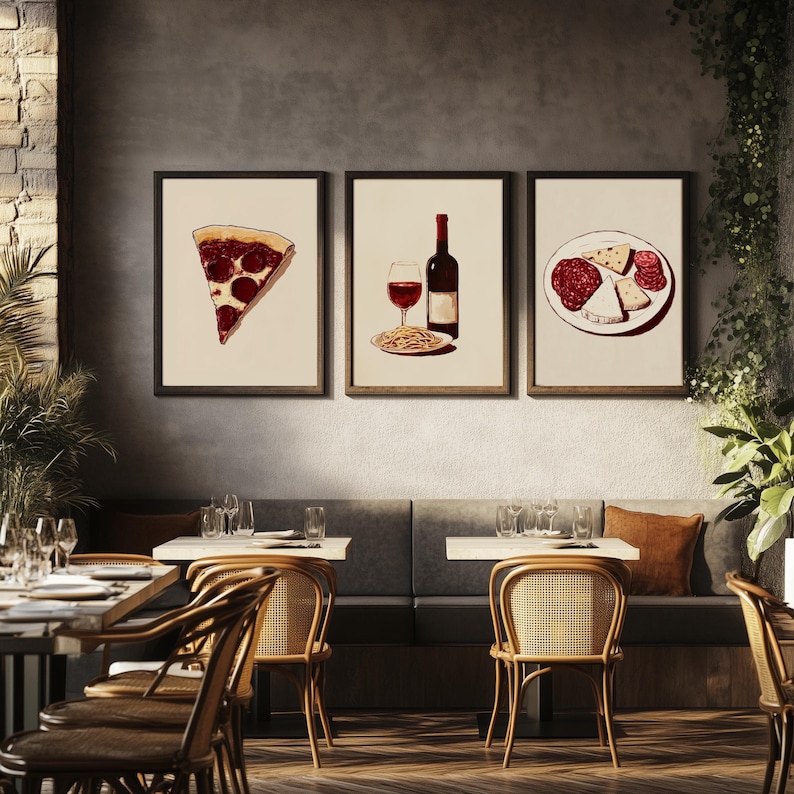 Package of 3 Typical Delicious Italian Food Posters for in the Kitchen ...