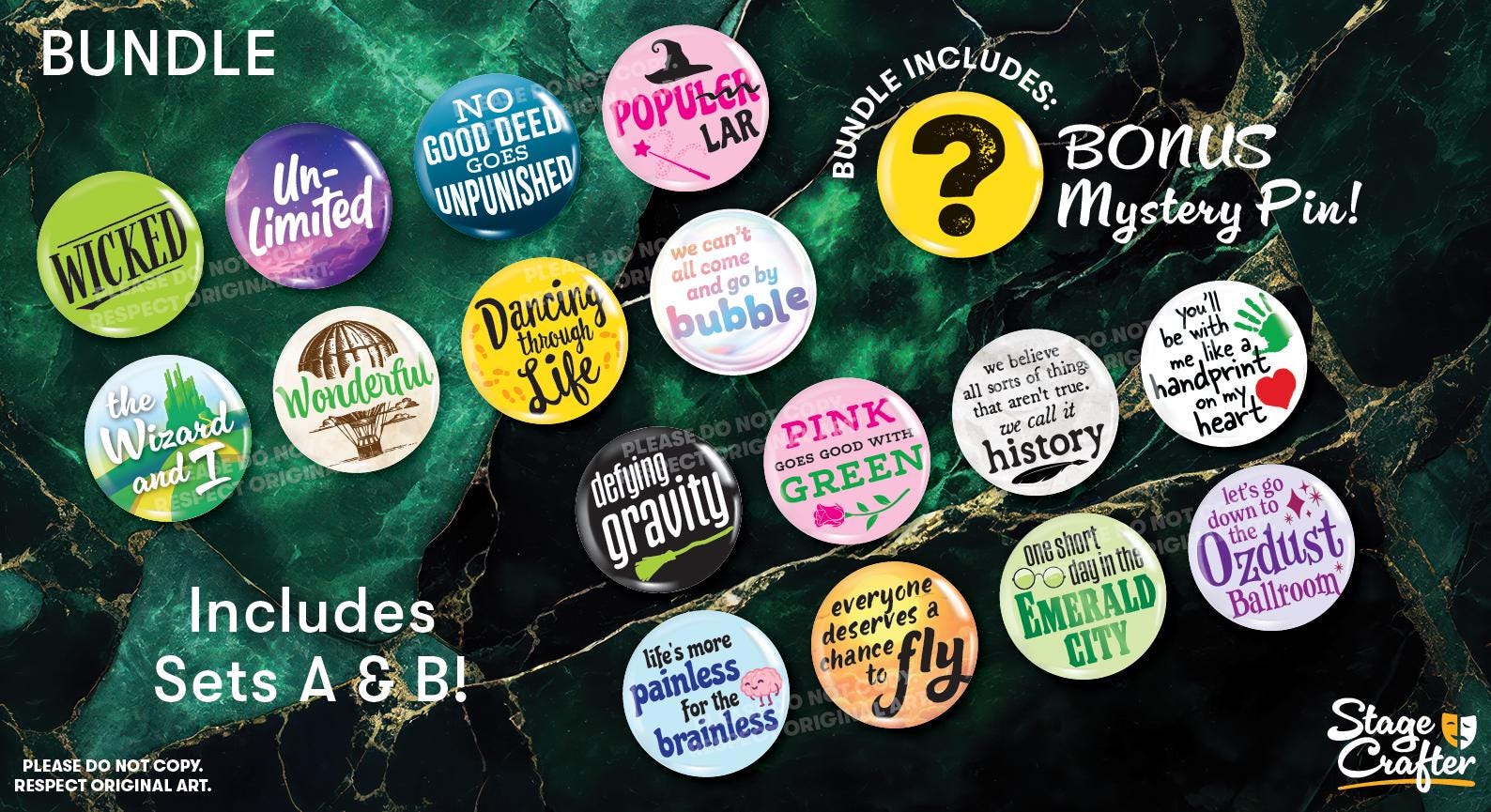 Wicked Pin-back Buttons - Etsy