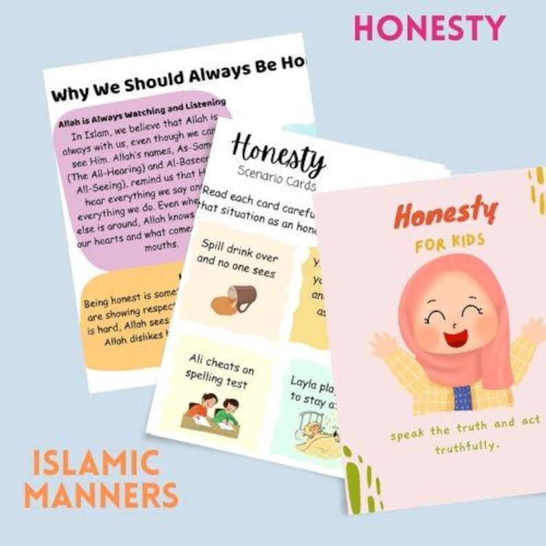 Honesty in Islam Worksheet for Kids - Etsy