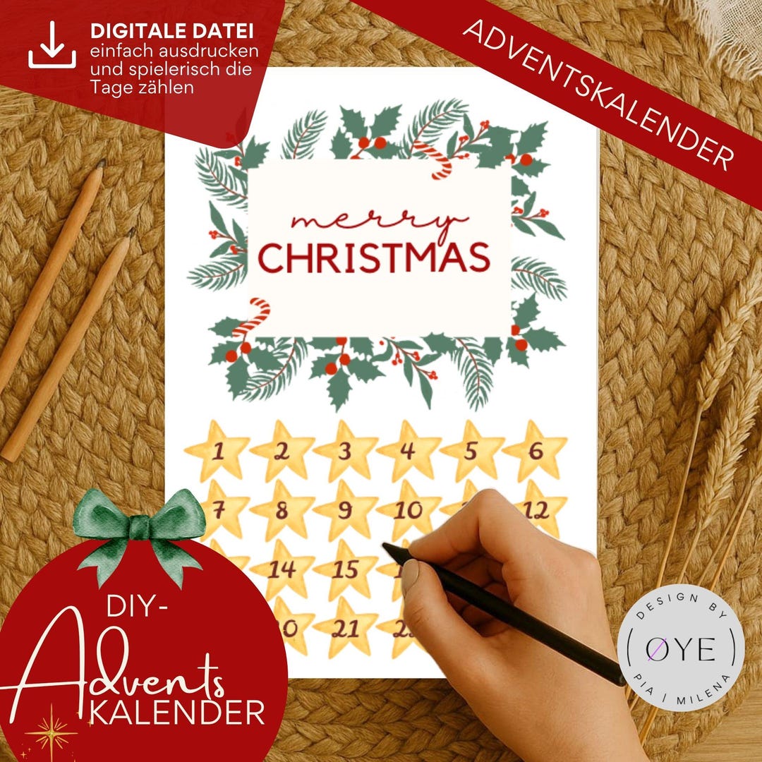DIY Adventskalender Merry Christmas | Digitaler Adventskalender Zum ...