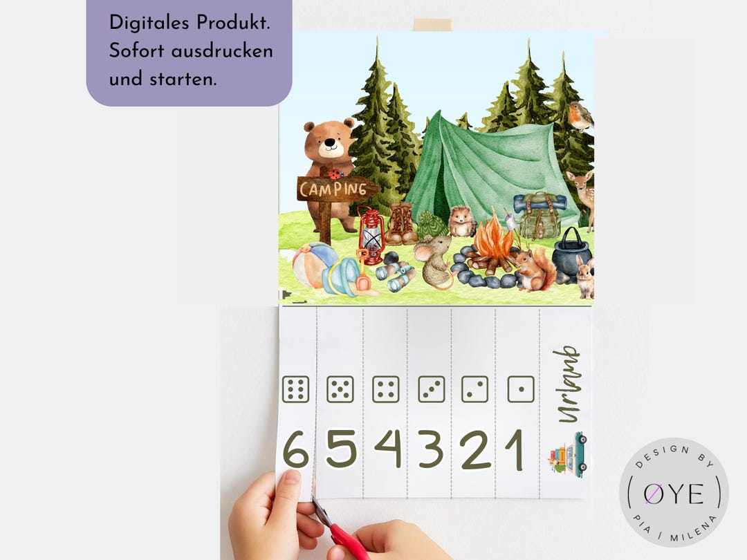 Camping Countdown for Kids | Campfire Forest Animals Tent | Digital ...