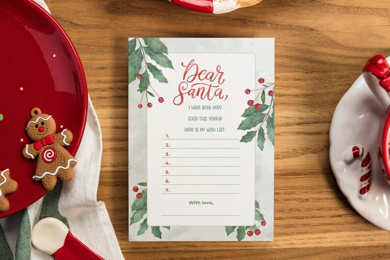 Printable Santa Letter Bundle, Christmas Wish List, 7 Designs (PDF) - Etsy