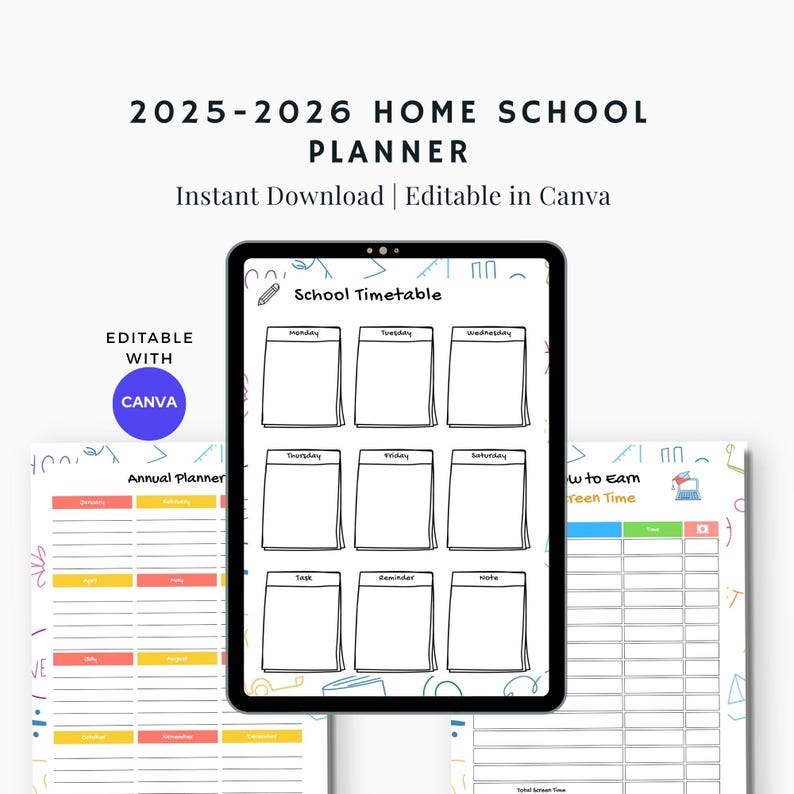 2026 Homeschool Planner Printable: Daily, Weekly, Monthly Organizer ...