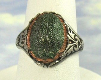 Antique Scarab Ring - Etsy