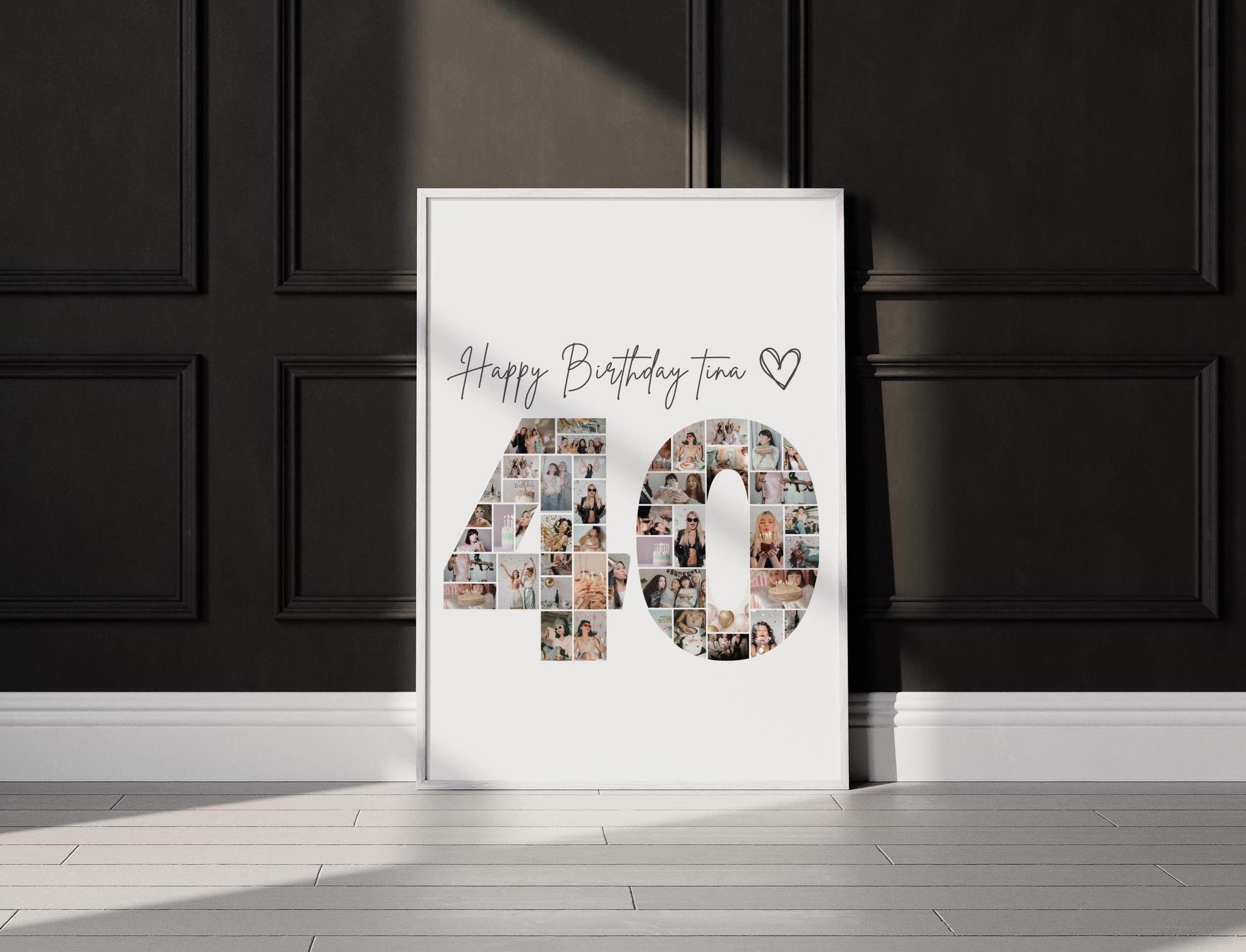40th Birthday Photo Collage Template, Printable Canva Frame Template ...