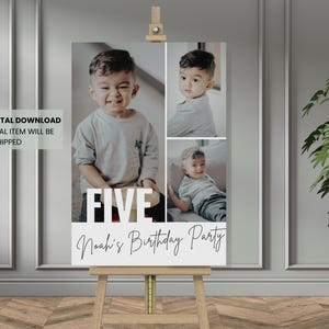 5th Birthday Welcome Sign Template, Photo Birthday Welcome Sign, 5th ...