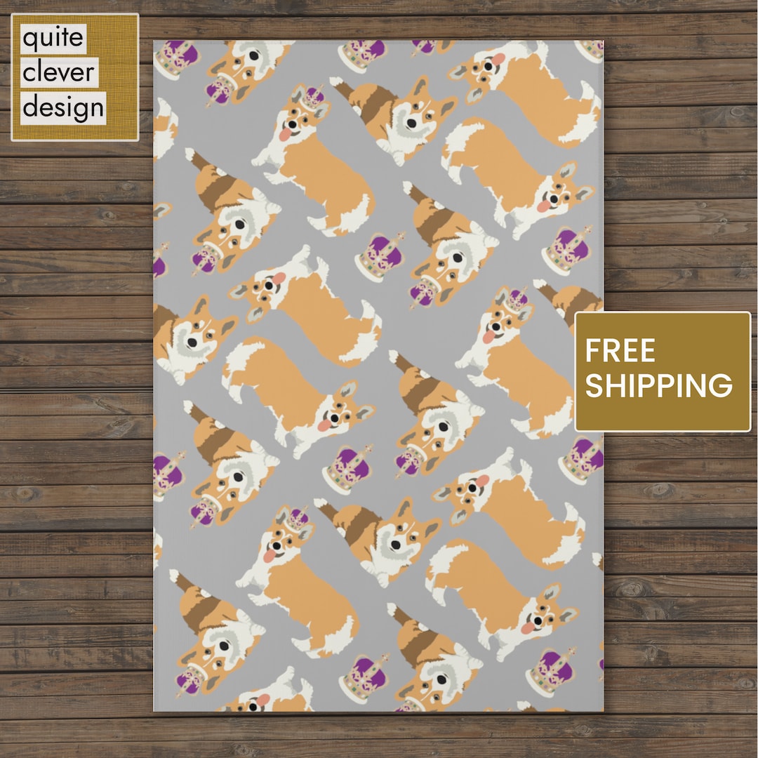 Corgi Crown Rug, Queen Elizabeth Rug Welsh Corgi Rug, British Rug ...