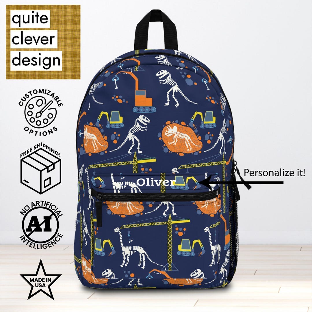 Monogram Dinosaur Dig Backpack: Personalized Kids Adventure Bag - Etsy