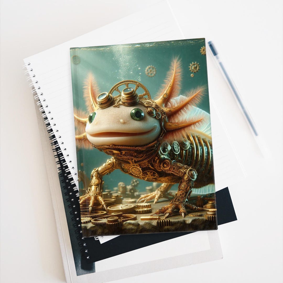 Steampunk Axolotl Journal - Ruled Line, Notebook, Planner, Diary, Gift ...