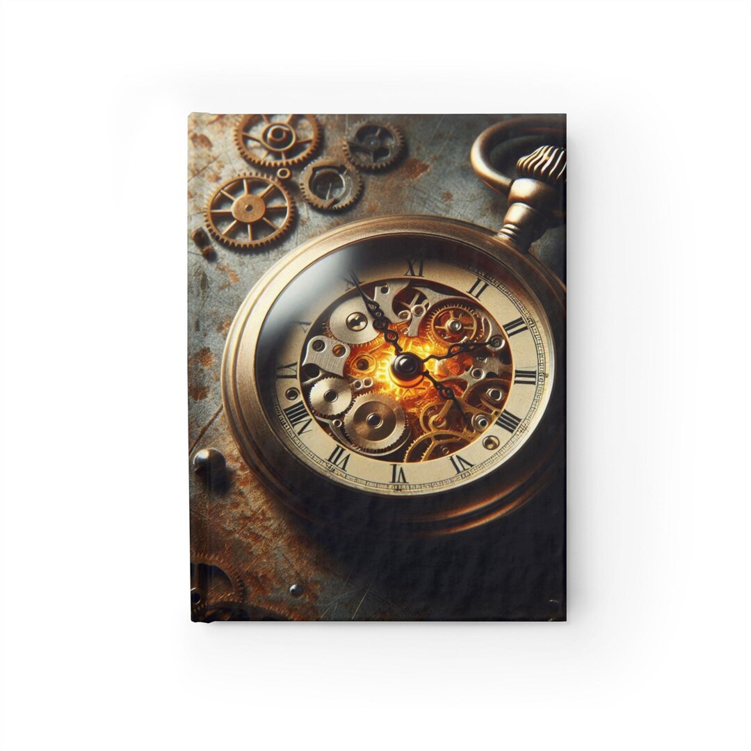 Scone and Scribe Steampunk Pocket Watch Lined Journal Vintage Metallic ...