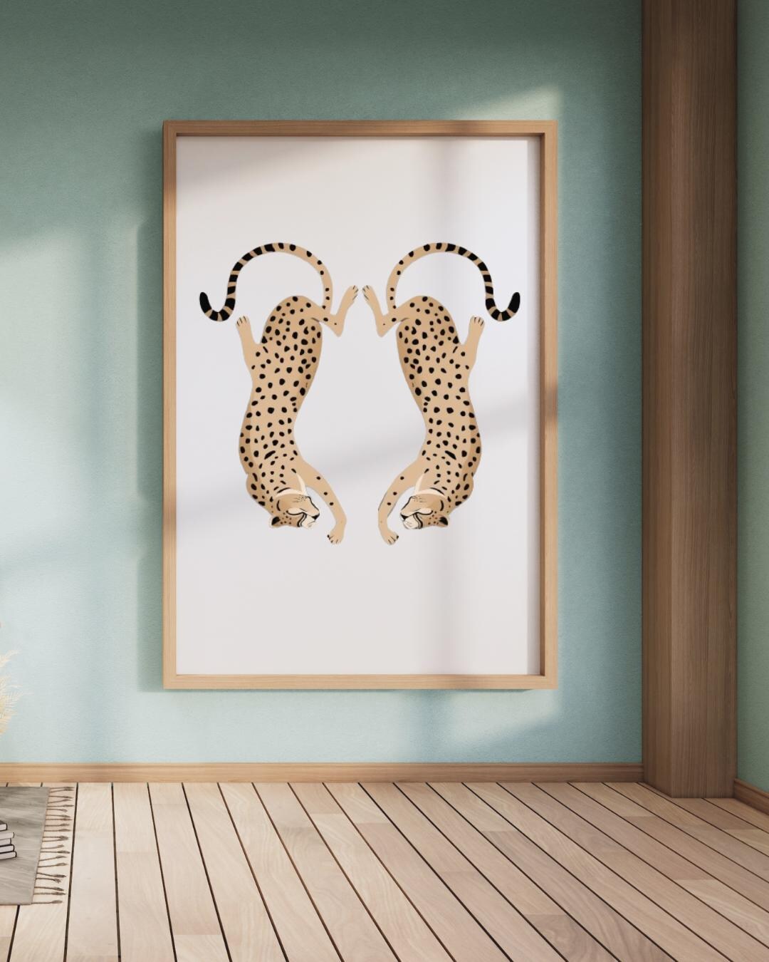 Boho Cheetah Wall Art Printable – Minimalist Jungle Animal Decor ...