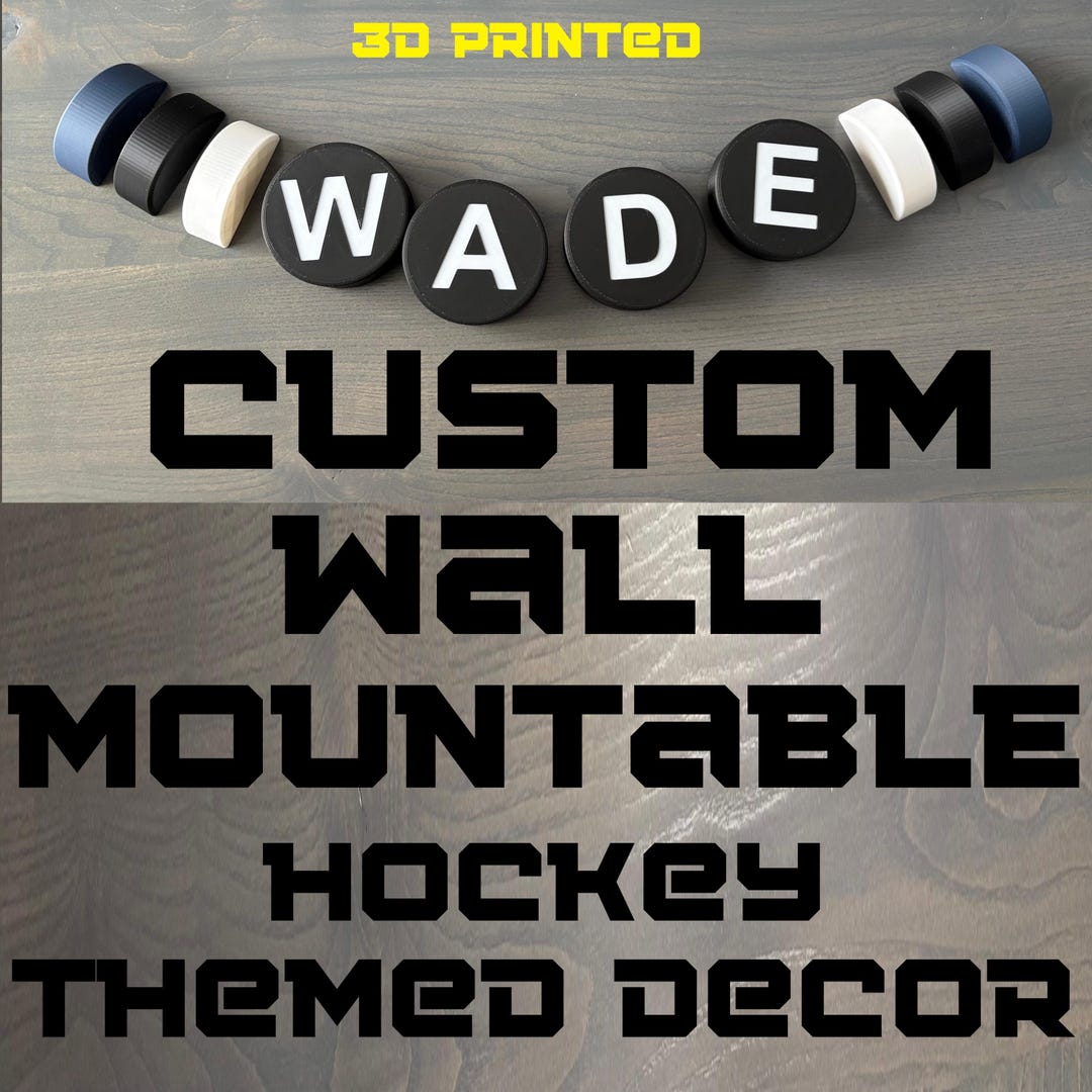 HOCKEY PUCK NAMES - Wall Mountable + Customizable - Choose Your Team ...
