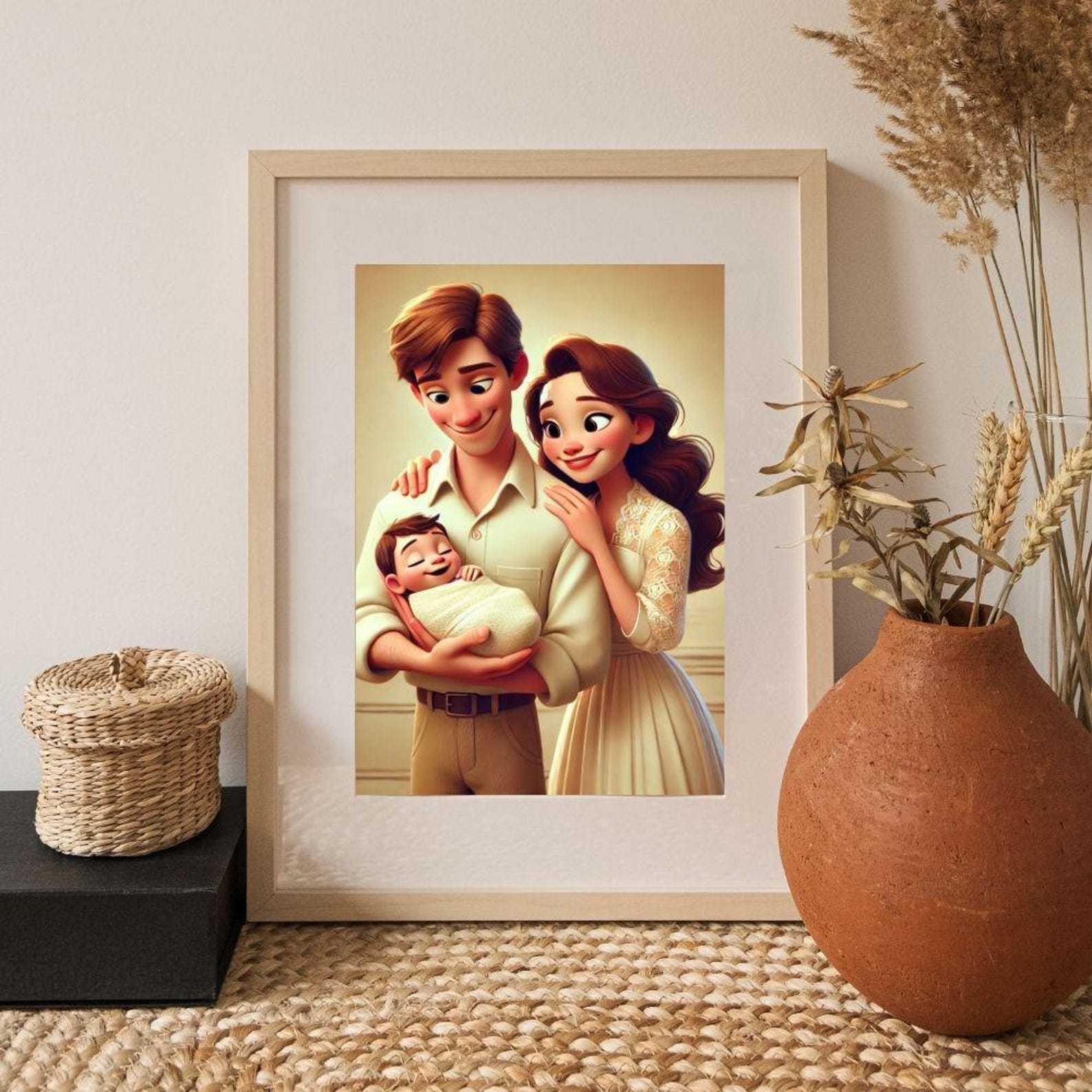 Custom Cartoon Portrait, Personalized Family Cartoon, Pixar-style ...