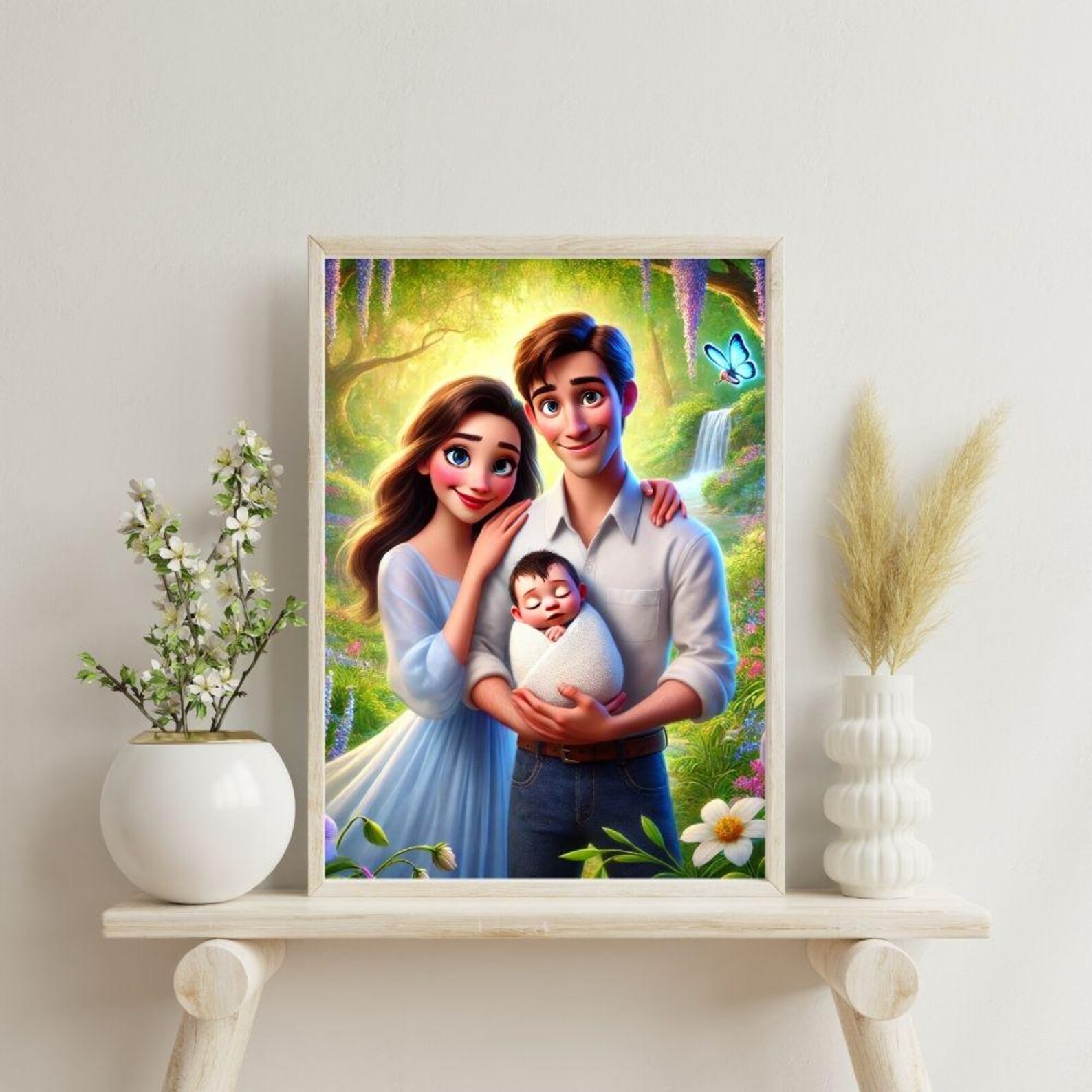 Custom Cartoon Portrait, Personalized Family Cartoon, Pixar-style ...