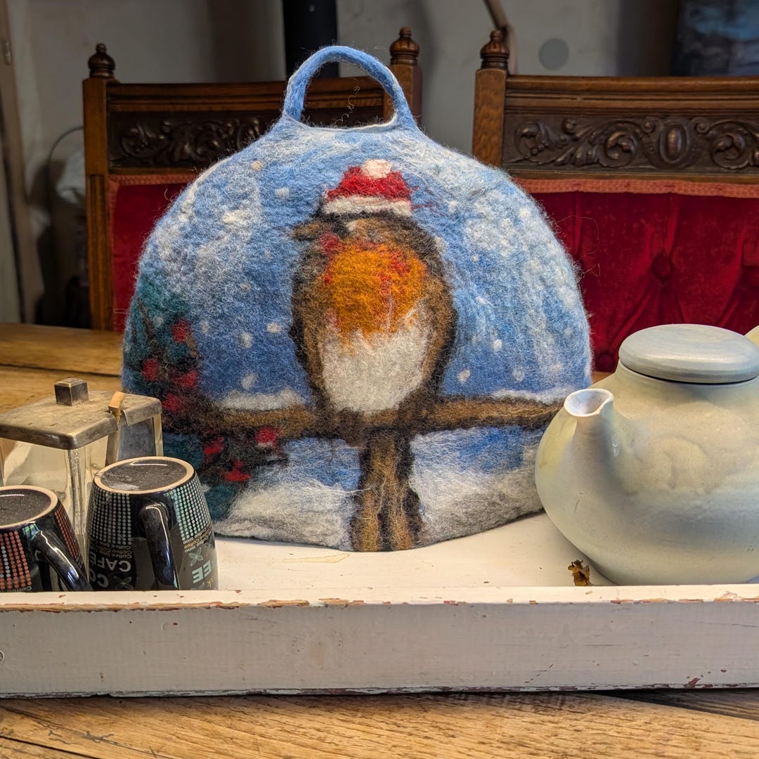 Robin Tea Cozy Wool Teapot Cover for Tea Lovers and Bird Lovers ...