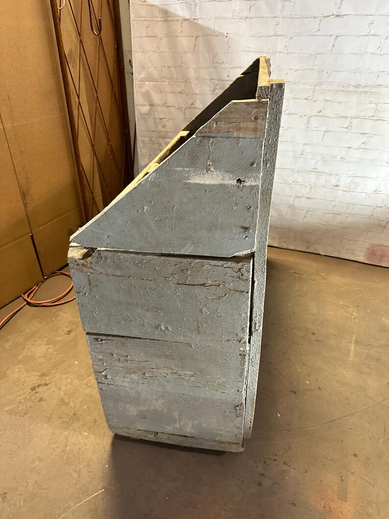 Old Gray Painted Kindling Wood Box - Rustic Furniture - Primitive ...