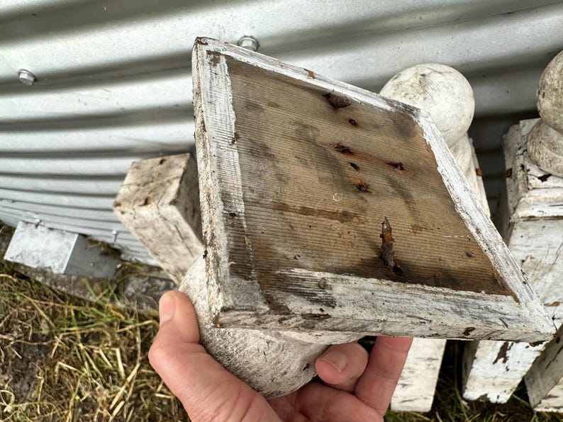 4 White Wood Fence Posts Trim Rustic Part - Rustic Primitive Antique ...