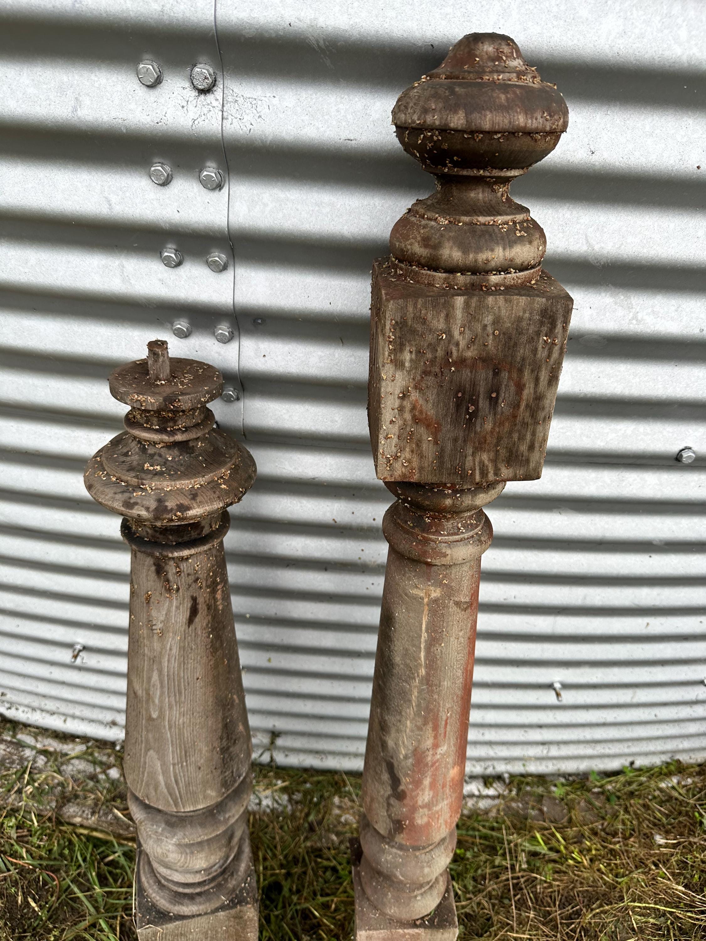 Three 1800's Early 1900's Newel Posts Rustic Furniture Primitive ...