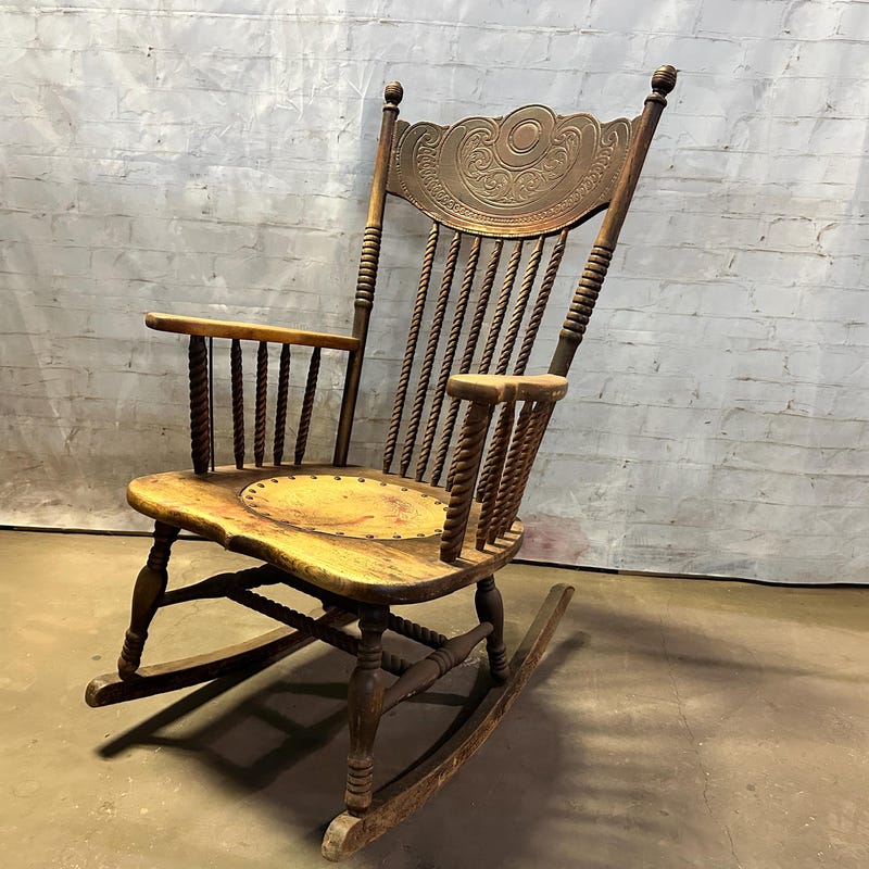 Antique Wood Rocking Chair - Etsy