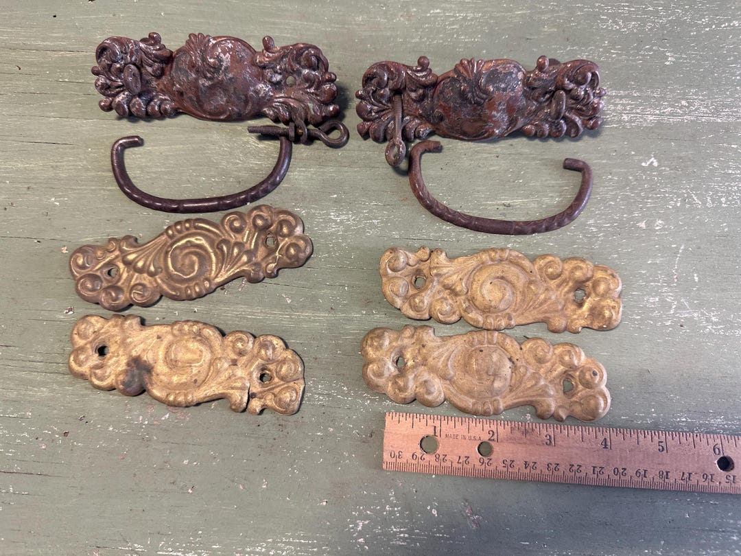 6 Old Dresser Drawer Pulls, Rustic Restoration Chest, Primitive Antique ...