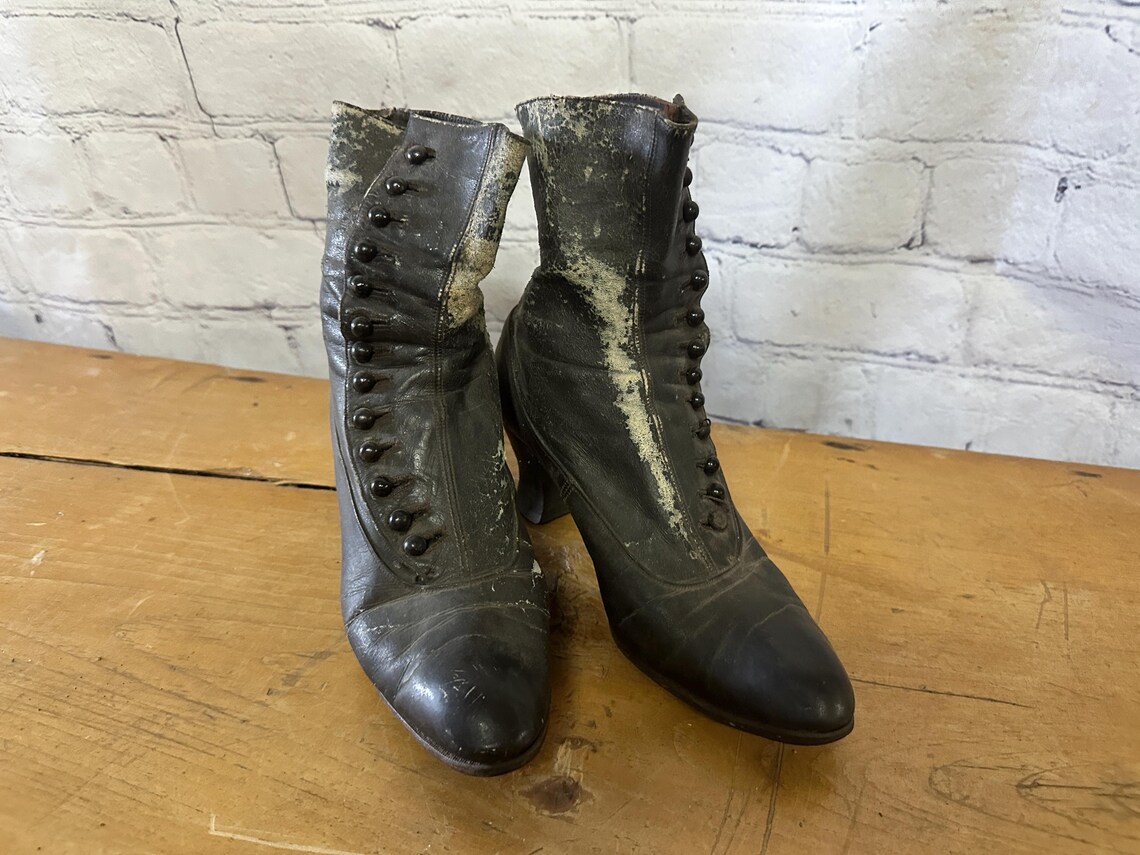 100yr Ladies Button Shoes - Rustic Primitive Antique Relic - Country ...