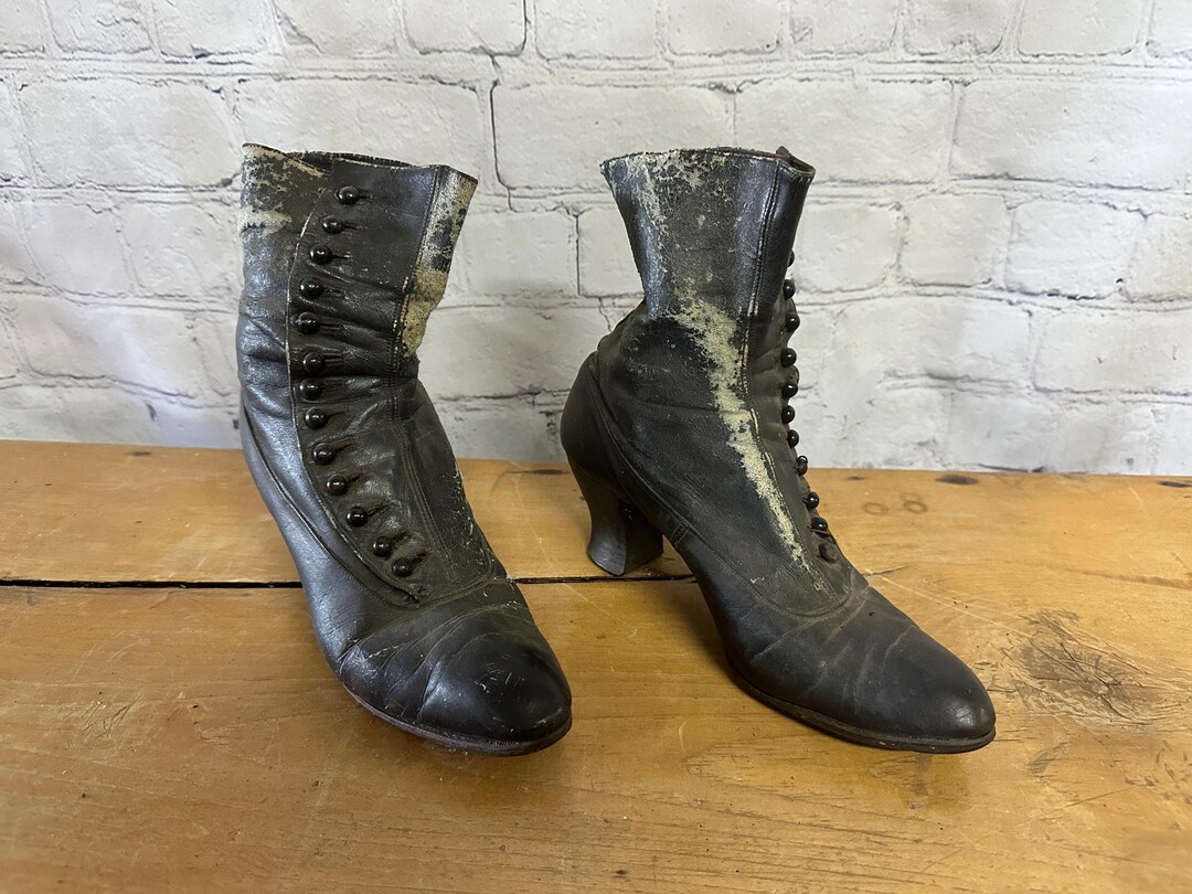 100yr Ladies Button Shoes - Rustic Primitive Antique Relic - Country ...