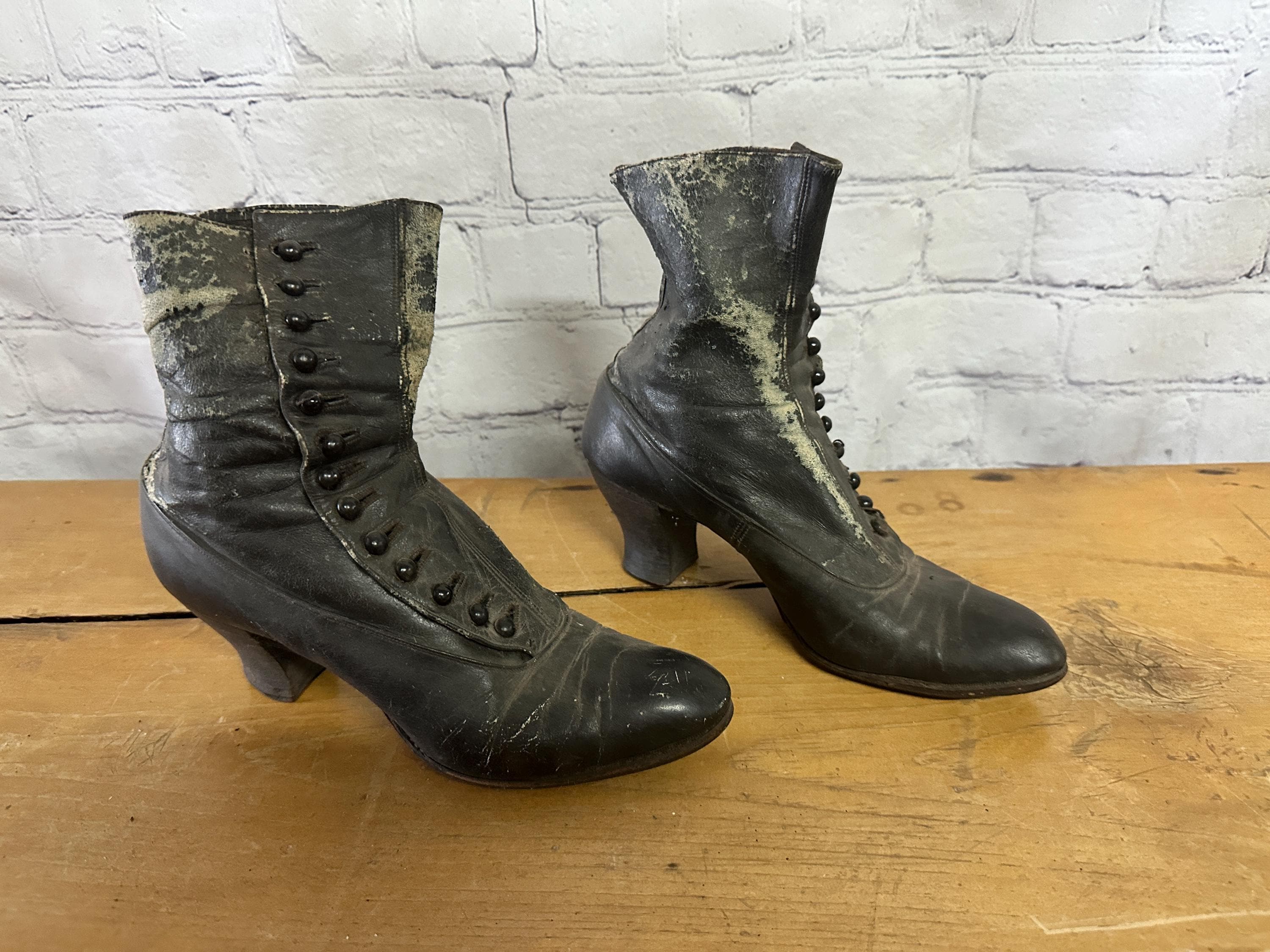 100yr Ladies Button Shoes - Rustic Primitive Antique Relic - Country ...