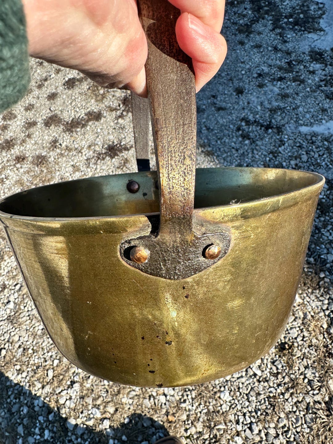 Brass Forged Kettle Cook Pot Fire Place Hearth Kettle Cauldron ...