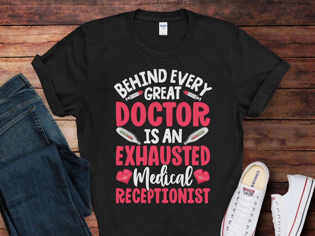 Exhausted Medical Receptionist T-shirt | Funny Medical Receptionist ...
