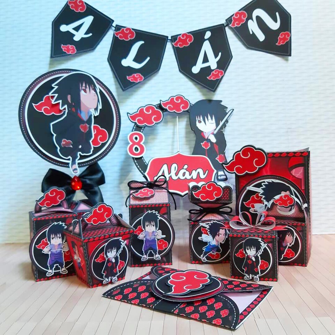 Anime Party Sasuke Uchiha Narutu - Personalized Souvenir Boxes, Digital ...