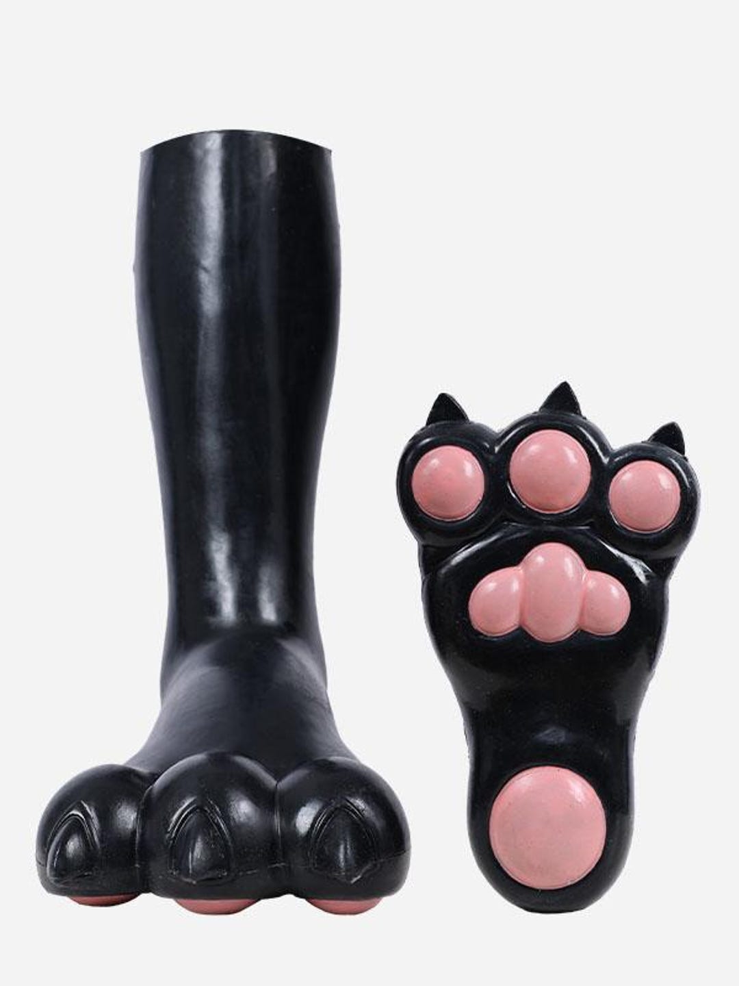 Smitizen Silicone Black and Pink Three-toed Beast Paws Latex Gloss ...