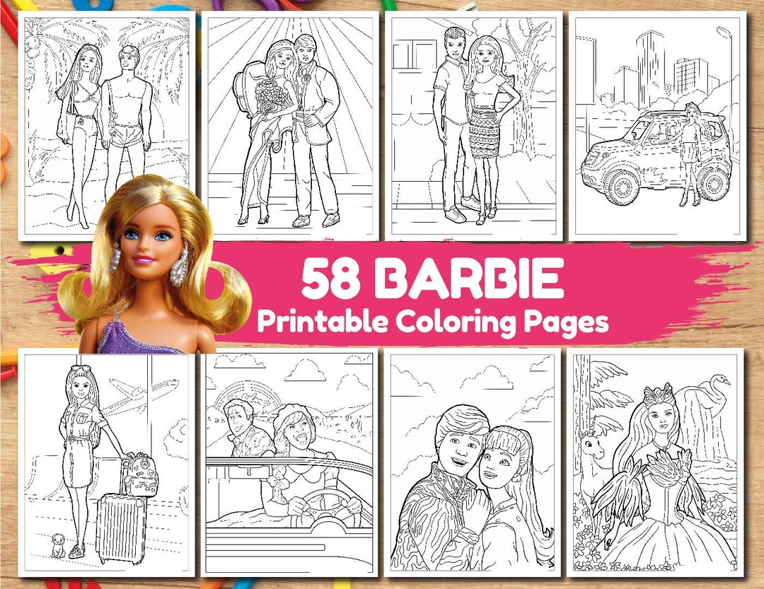 Barbie Coloring Pages | Printable PDF for Kids | A4 Format 34 Printable ...