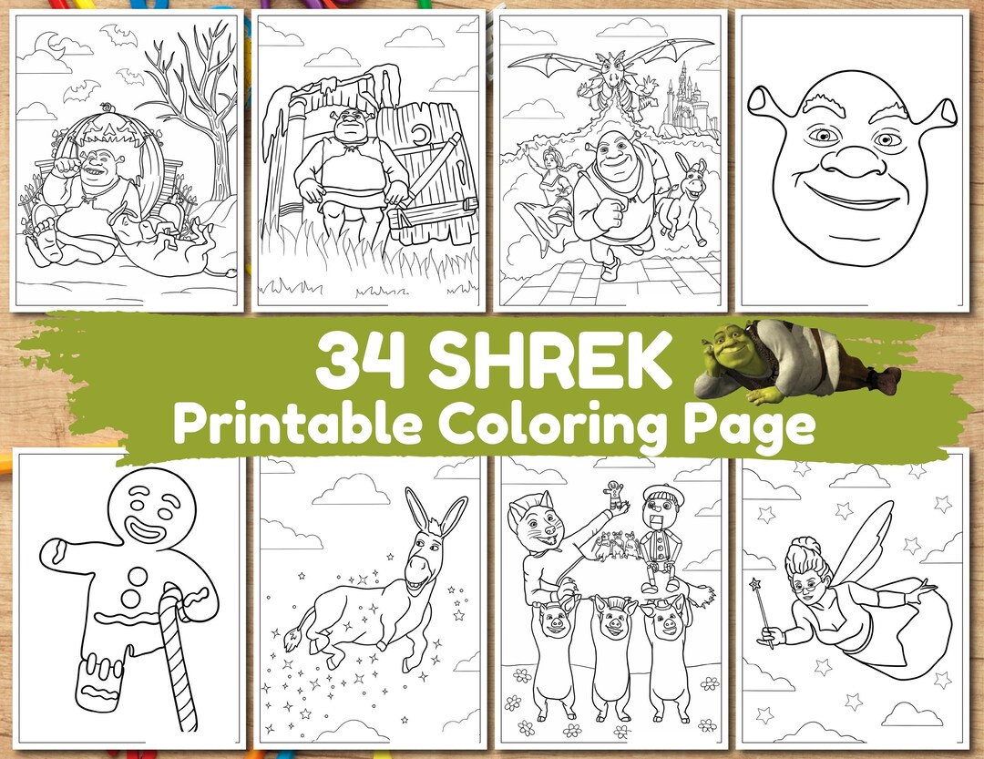 Shrek Coloring Pages | Printable PDF for Kids | A4 Format 34 Printable ...