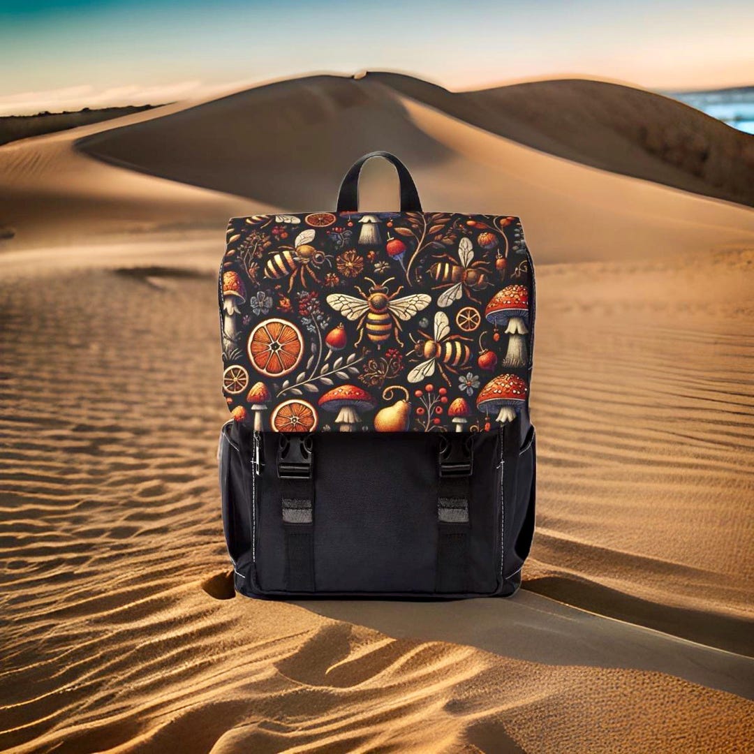 Shoulder Backpack Dark Fable Forest Motifs, Birds, Leaves, Flowers ...