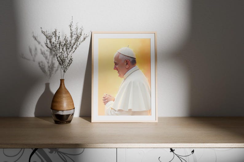 Pope Francis Portrait: Catholic Saint Art Print (digital Download) - Etsy