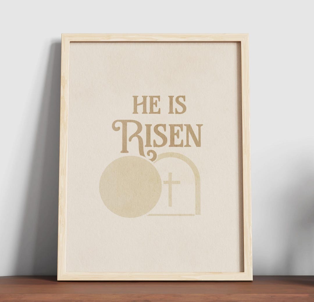 He is Risen Print: Christian Easter Art, Bible Verse (digital Download ...