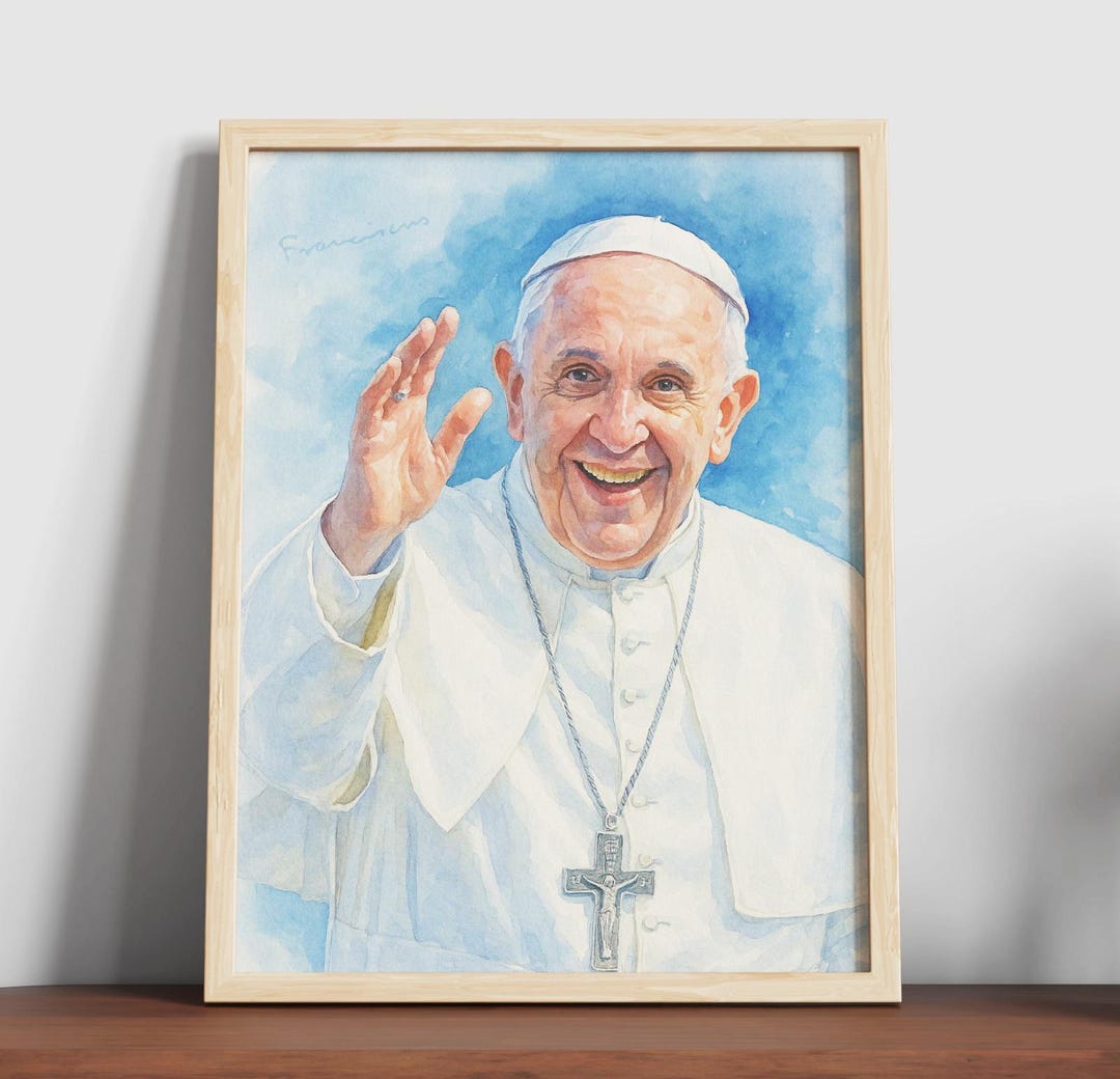 Portrait of Pope Francis, DIGITAL PRINT, Catholic Art, Papal Portrait ...