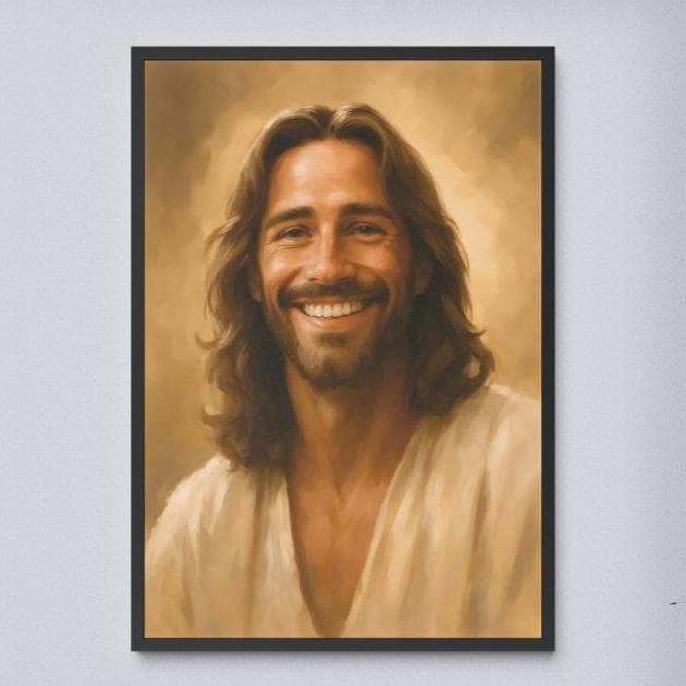 Smiling Jesus Portrait: Catholic Christian Wall Art (digital Print) - Etsy