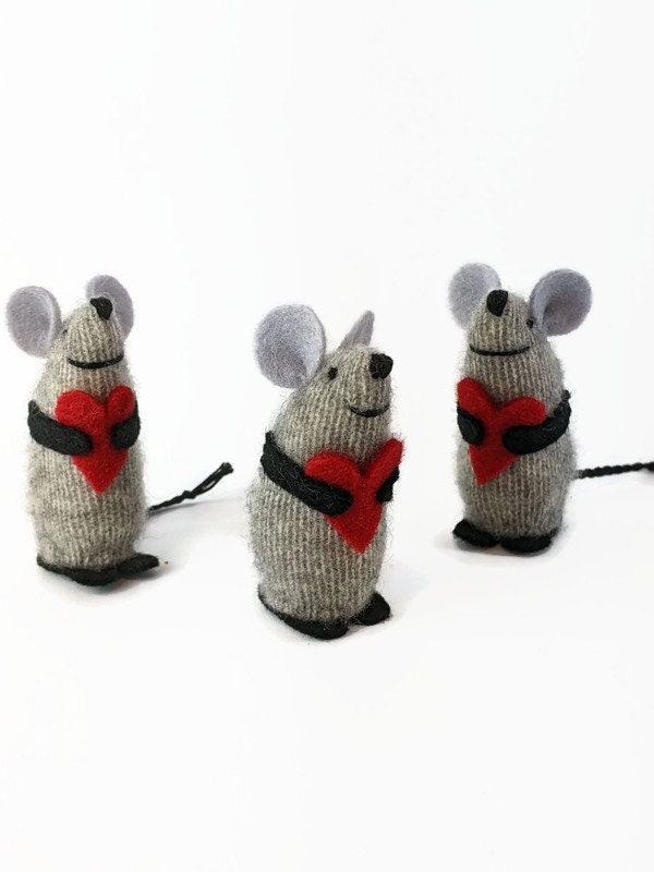 Wool Waldorf Mouse Toy Mouse Valentine Mouse Stuffed - Etsy