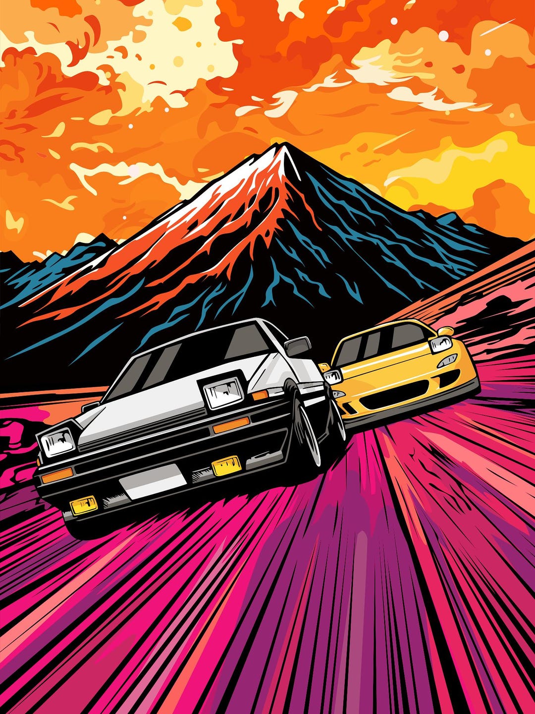 AE86 and Supra MK4 Poster - Etsy