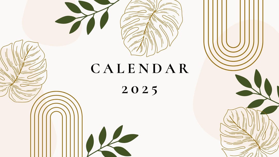 2025 Beige Tan Boho Aesthetic Calendar Minimalist Monthly Planner ...