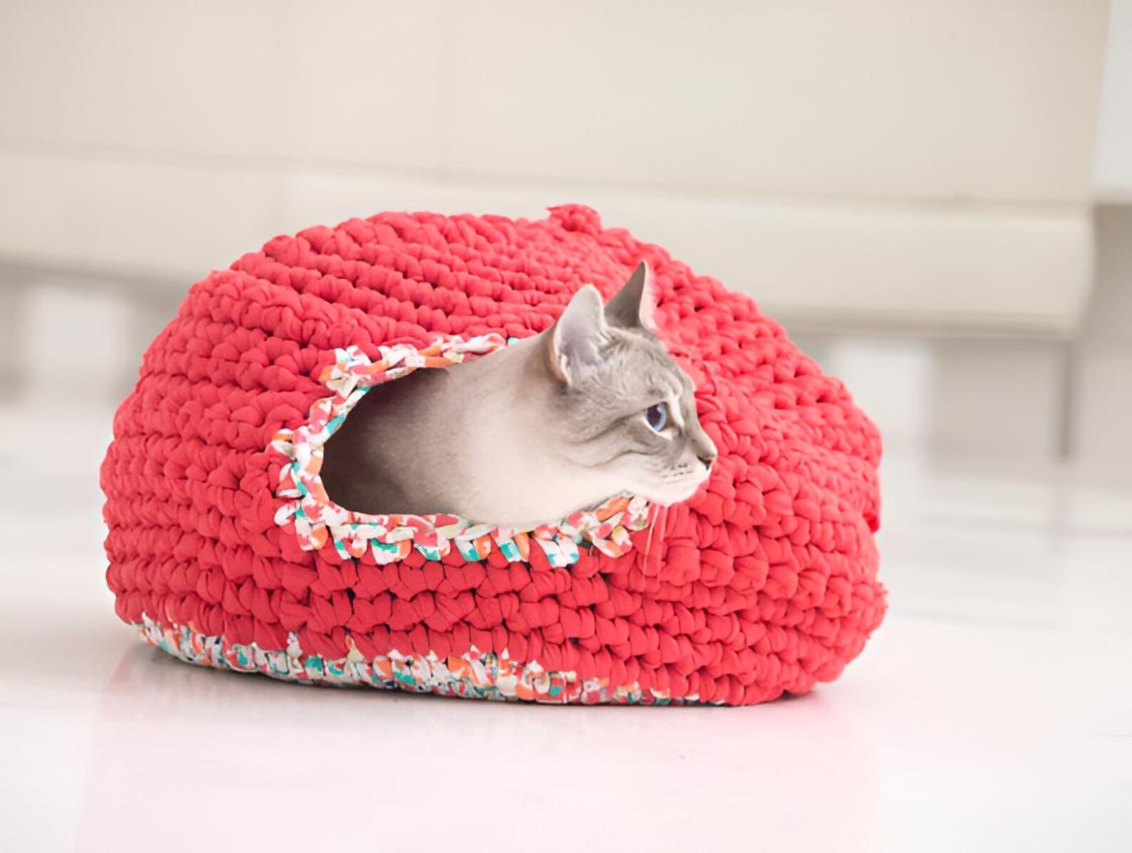 Crochet Cat Cave Pattern – Super Bulky Yarn – Easy Crochet Pet Bed ...