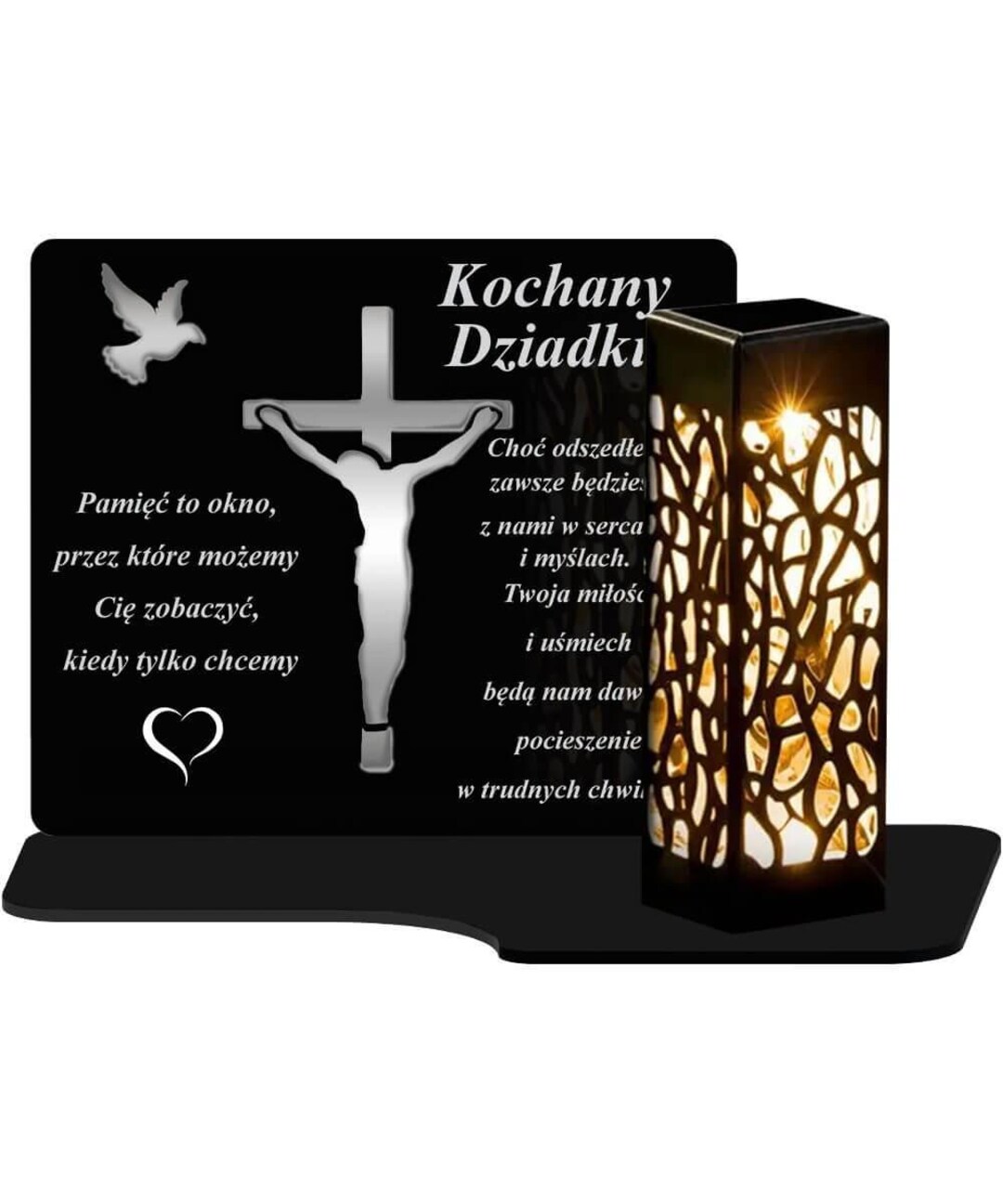 Solar LED Candle for a Monument on a Grave Silver Decoration Cross 3D ...