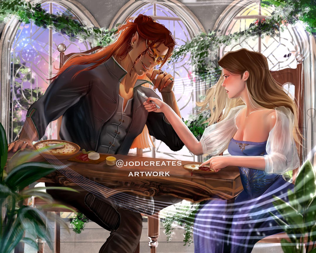 Moon on a String Feyre and Lucian . SJM OFFICIALLY LICENSED Premium ...