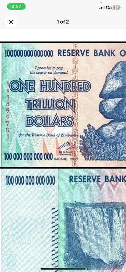 100 Trillion Zimbabwe Note - Etsy