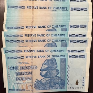 100 Trillion Zimbabwe Note - Etsy