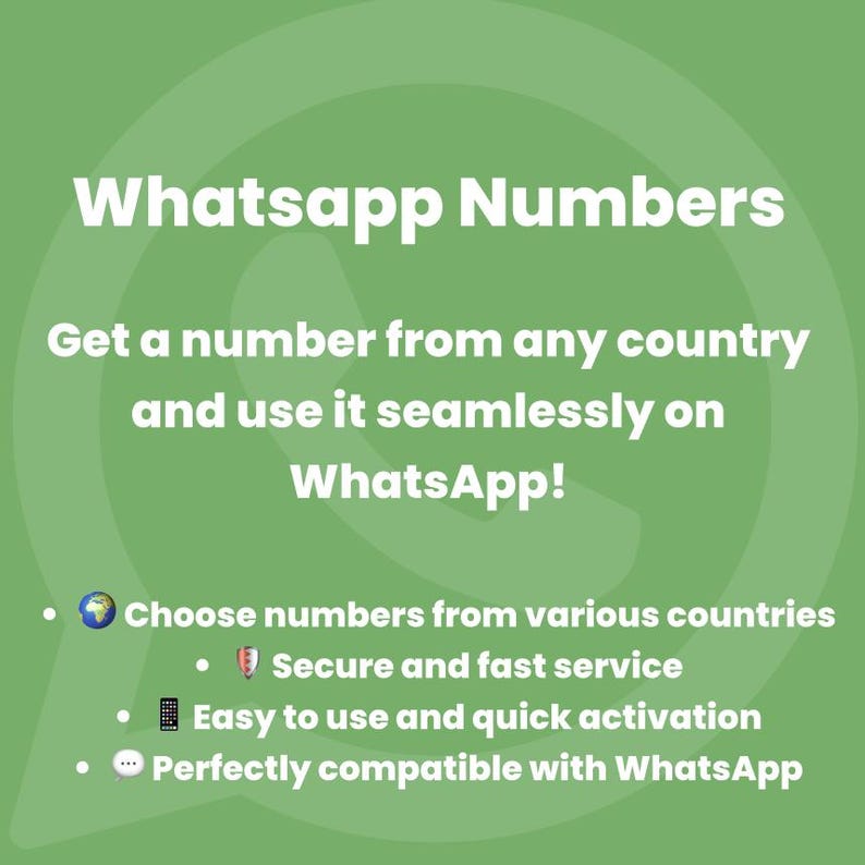 Whatsapp Numbers for Any Country Whatsapp Business Numbers Virtual ...