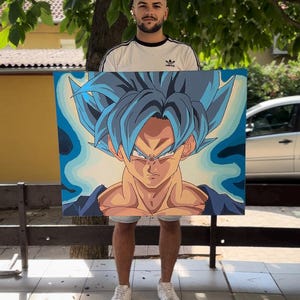 Goku Acrylic Painting 90x70cm Canvas - Etsy
